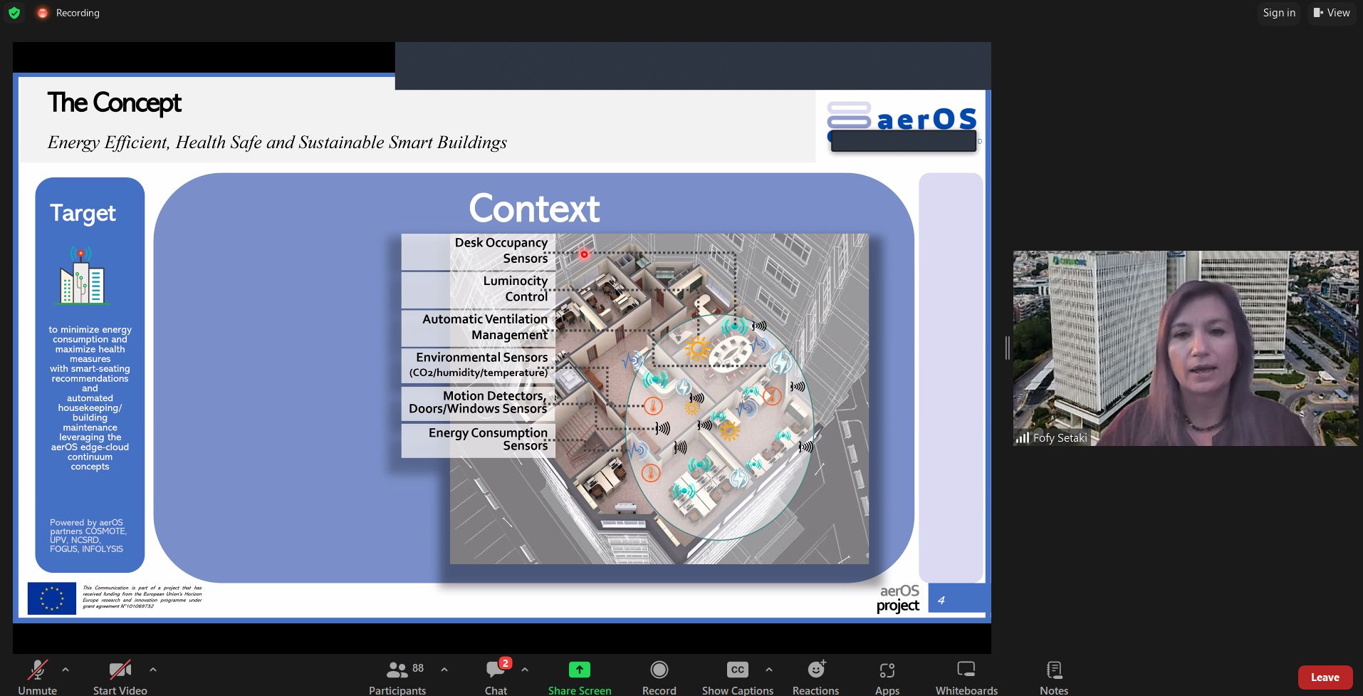 “Energy Efficient, Health Safe & Sustainable Smart Buildings” Presentation – aeros-project.eu